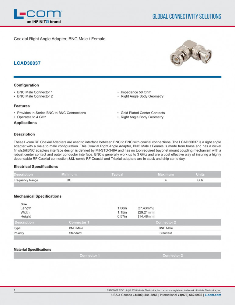 LCAD30037 product documentation page 1