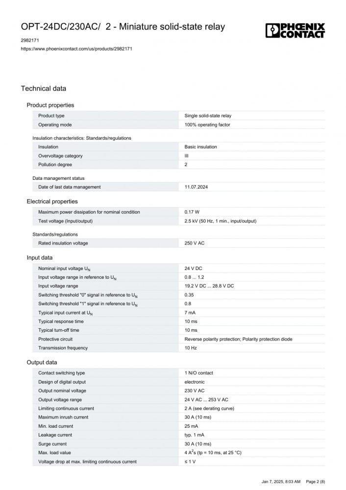 Phoenix Contact 2982171 technical document page 2