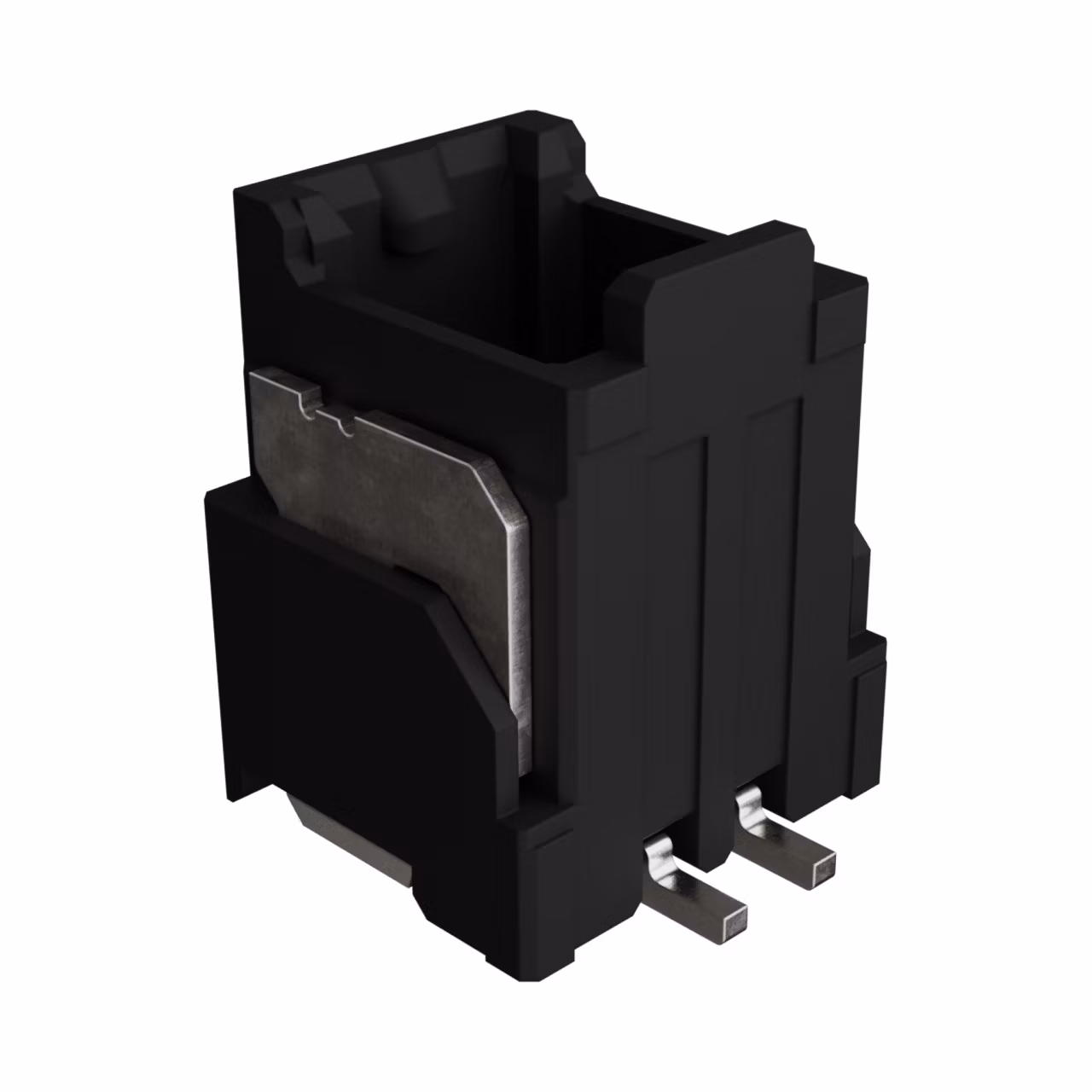 Micro-One Wire-to-Board Header, Vertical, 2.00mm Pitch, Single Row, Glow-Wire Capable, Surface Mount, 2 Circuits, Gold Plating, Black, with Potting Capability for sale