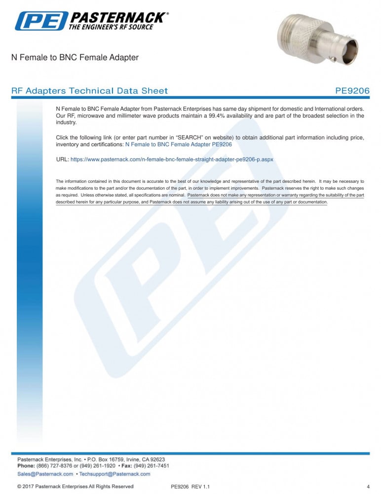 PE9206 technical document page 4