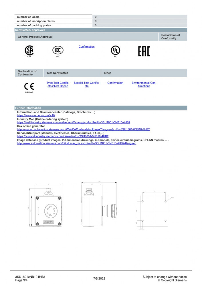 3SU18010NB104HB2 datasheet page 3