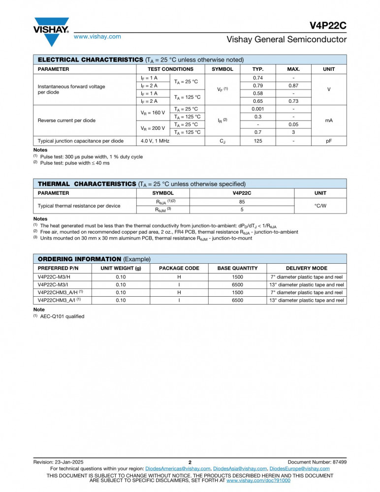 V4P22C datasheet page 2