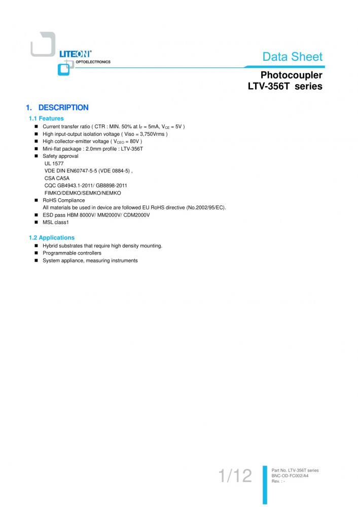 LTV-356T datasheet page 2
