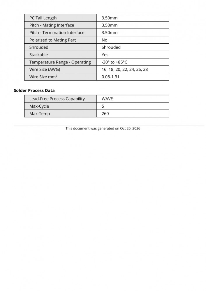 Technical document image 3 for MOLEX 393570009