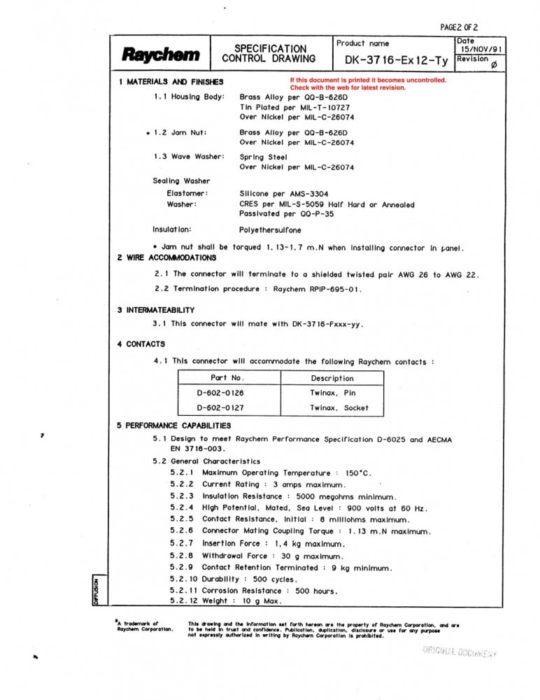 DK-3716-E212-TS Raychem control drawing page 2