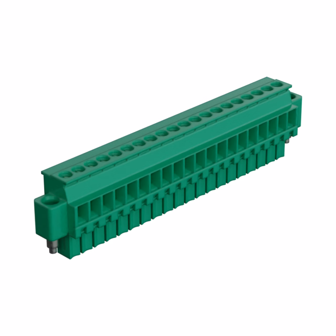 3.50mm Pitch Eurostyle Vertical Plug, with Retention Screws, Rear Wire Entry, Green Housing, 20 Circuits for sale