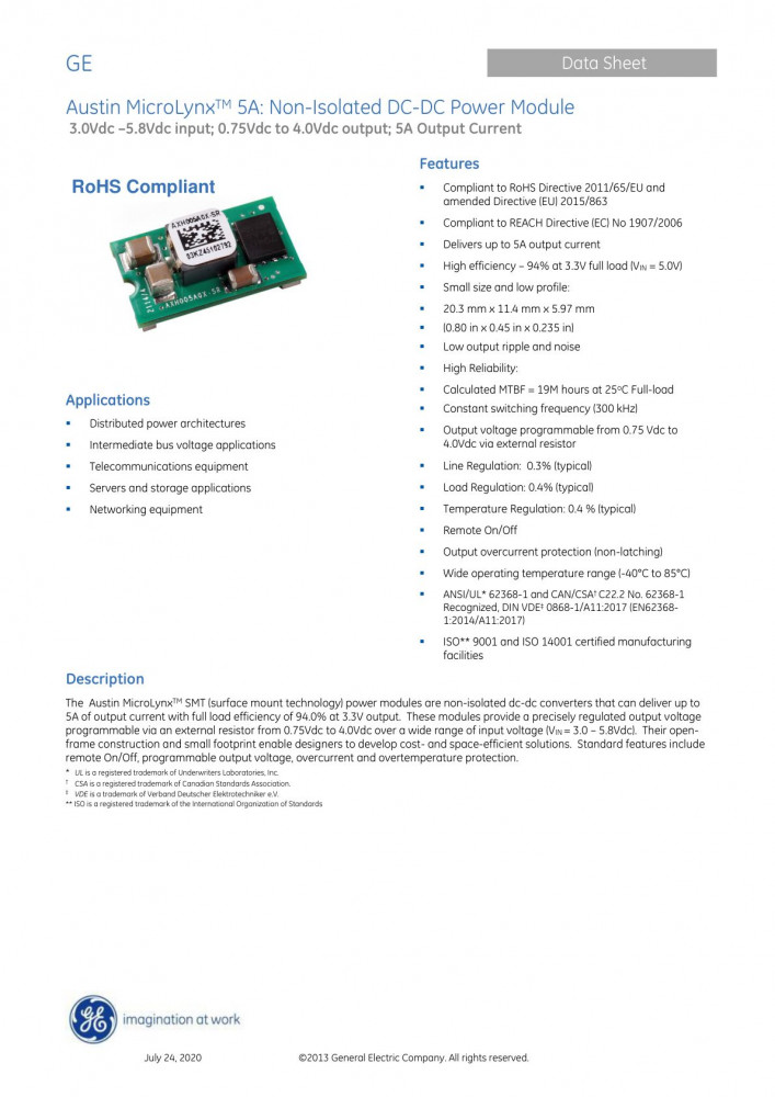AXH005A0X-SRZ datasheet page 1
