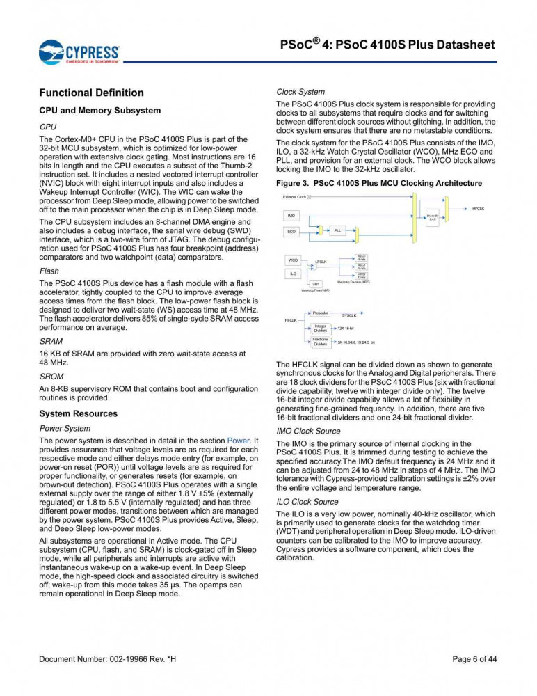 CY8C4147AZI-S465 technical document page 6