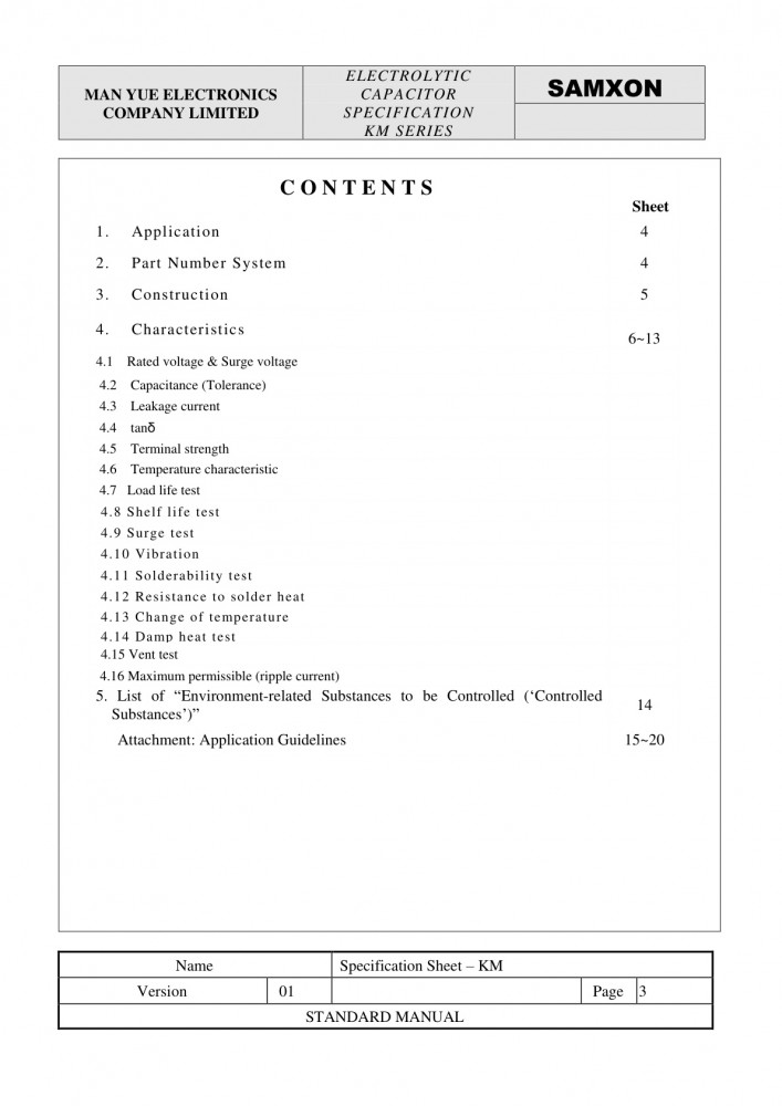 SAMXON KM specification, page 4