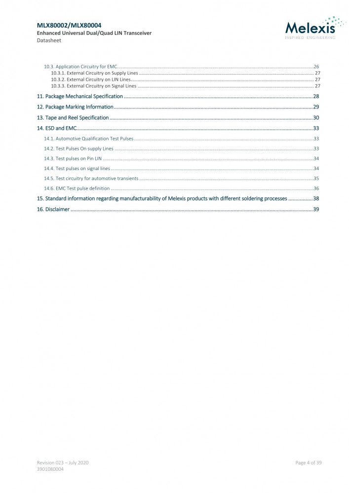 MLX80004 datasheet page 4