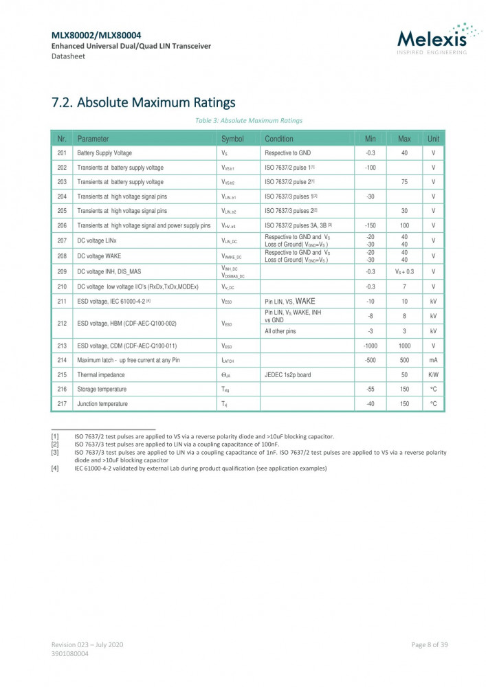 MLX80004 datasheet page 8