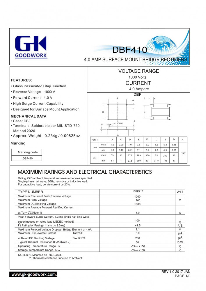 GOODWORK DBF410 datasheet page 1