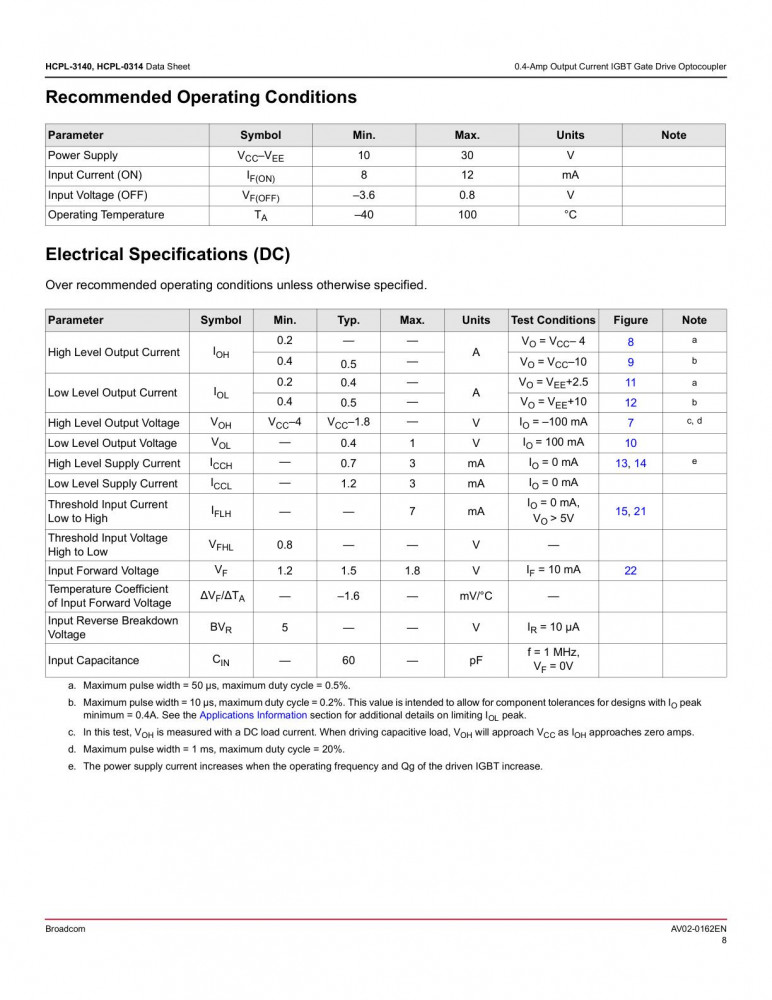 HCPL-0314#500 datasheet page 8