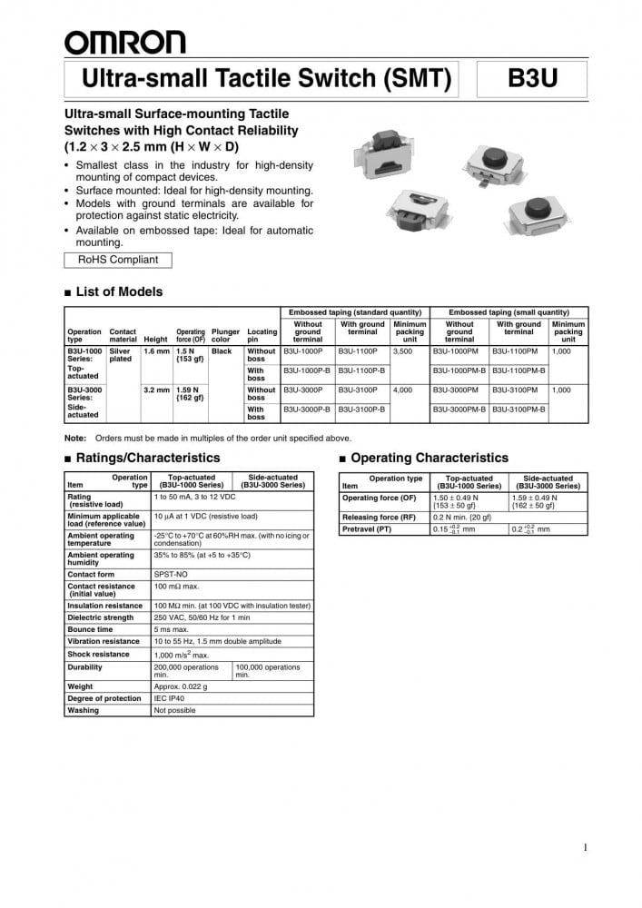 B3U-3000P technical document page 1