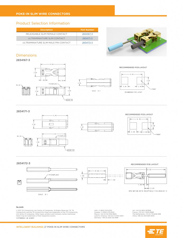 TE Connectivity Poke-In Slim Wire Connectors document page 2