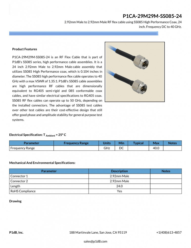 P1CA-29M29M-SS085-24 product documentation image, page 1