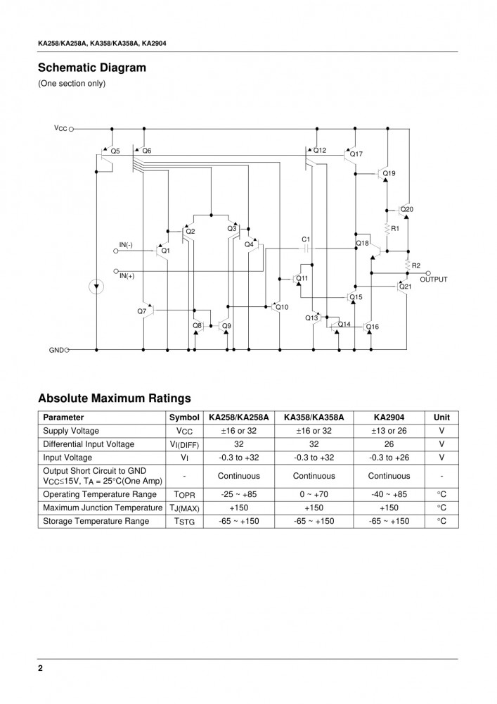 KA258A datasheet page 3
