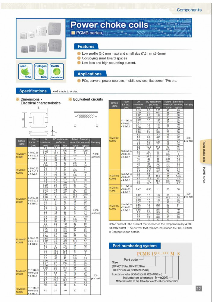 SUSUMU PCMB series technical document preview
