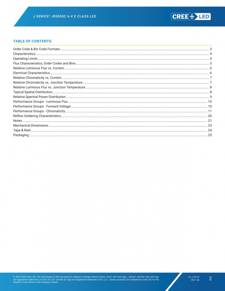 JR5050C 6-V E Class datasheet page 2