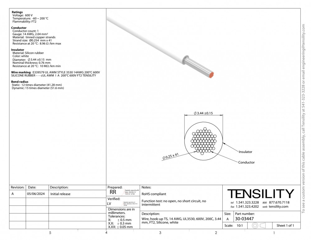 Tensility International 30-03447 product drawing