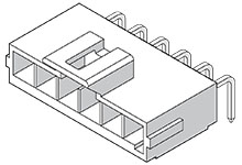 Ultra-Fit Right-Angle Header with Solder Nail, 3.50mm Pitch, Single Row, 3 Circuits, 0.76µm Gold (Au) Plating, Natural, Glow-Wire Capable, Embossed Tape on Reel