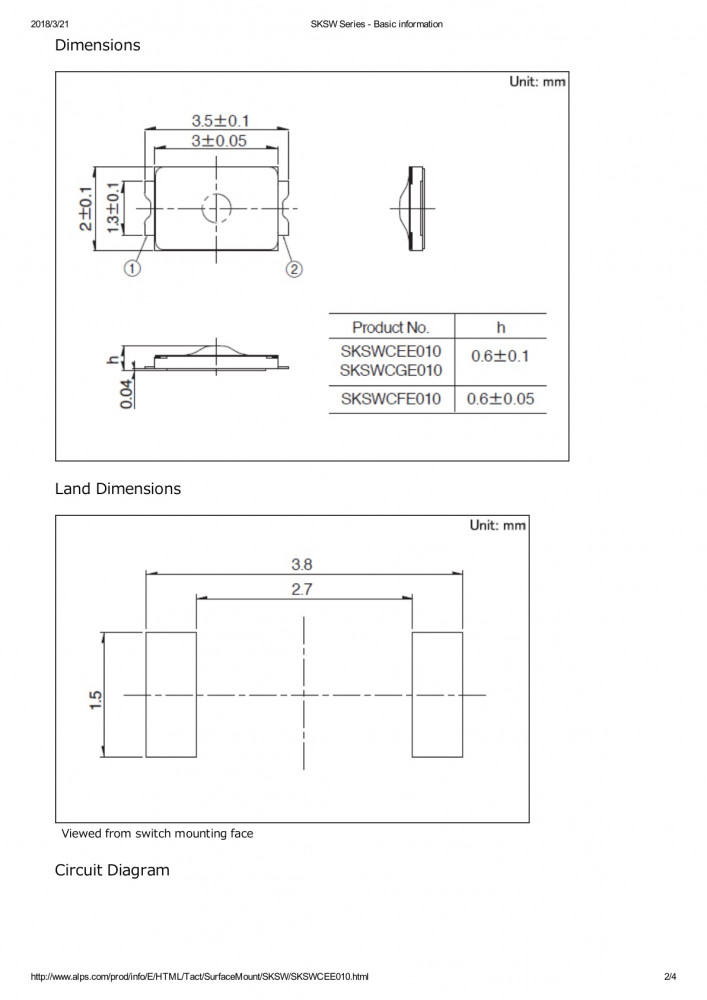 SKSWCEE010 dimensions and product height table
