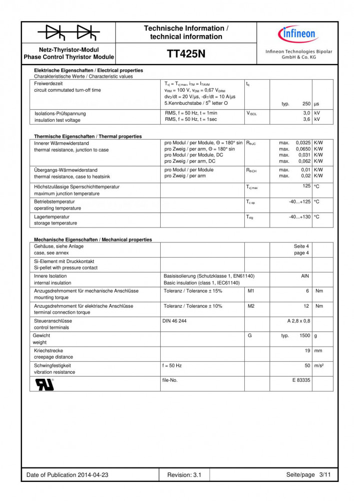 TT425N16KOF technical document page 3