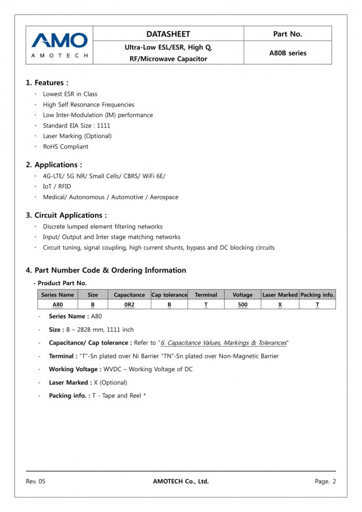 AMOTECH A80B datasheet page 2