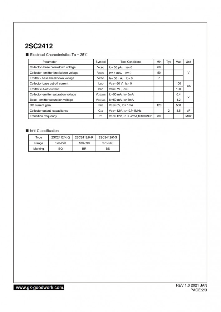 2SC2412 datasheet page 2