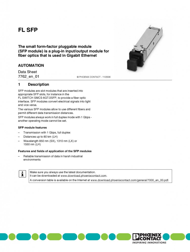 Phoenix Contact 2891754 technical document page 1