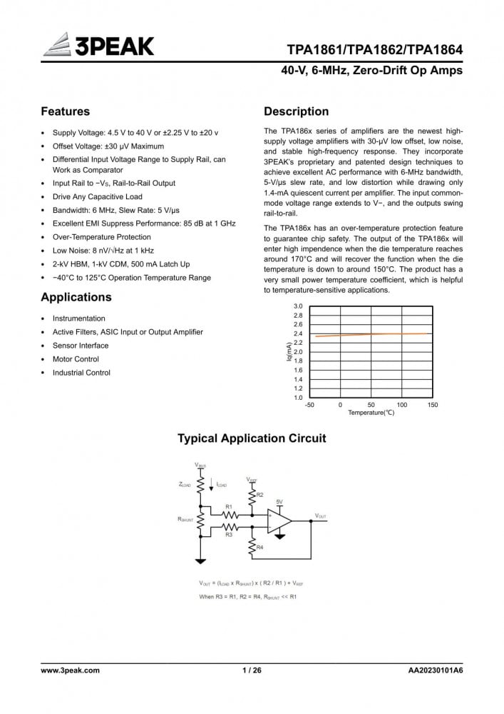 TPA1862-SR datasheet page 1