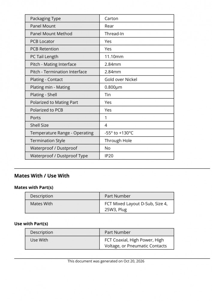 Technical document page 3 for product 1731070188