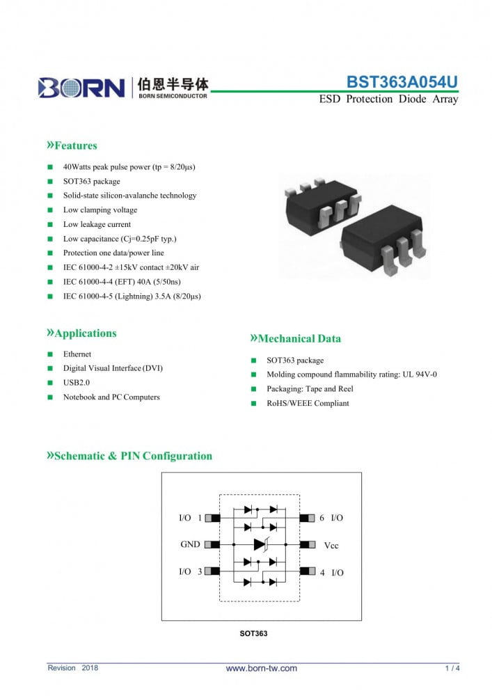 BST363A054U datasheet page 1