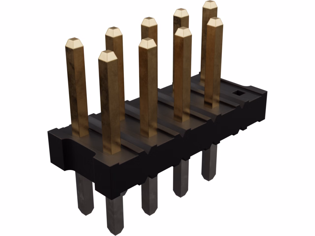 2.00mm Pitch Milli-Grid Header, Vertical, Through Hole, 10 Circuits (void at circuit 10), 0.38µm Gold (Au) Plating, Mating Pin Length 4.00mm, Tail Length 2.60mm, Tray, Lead-Free for sale