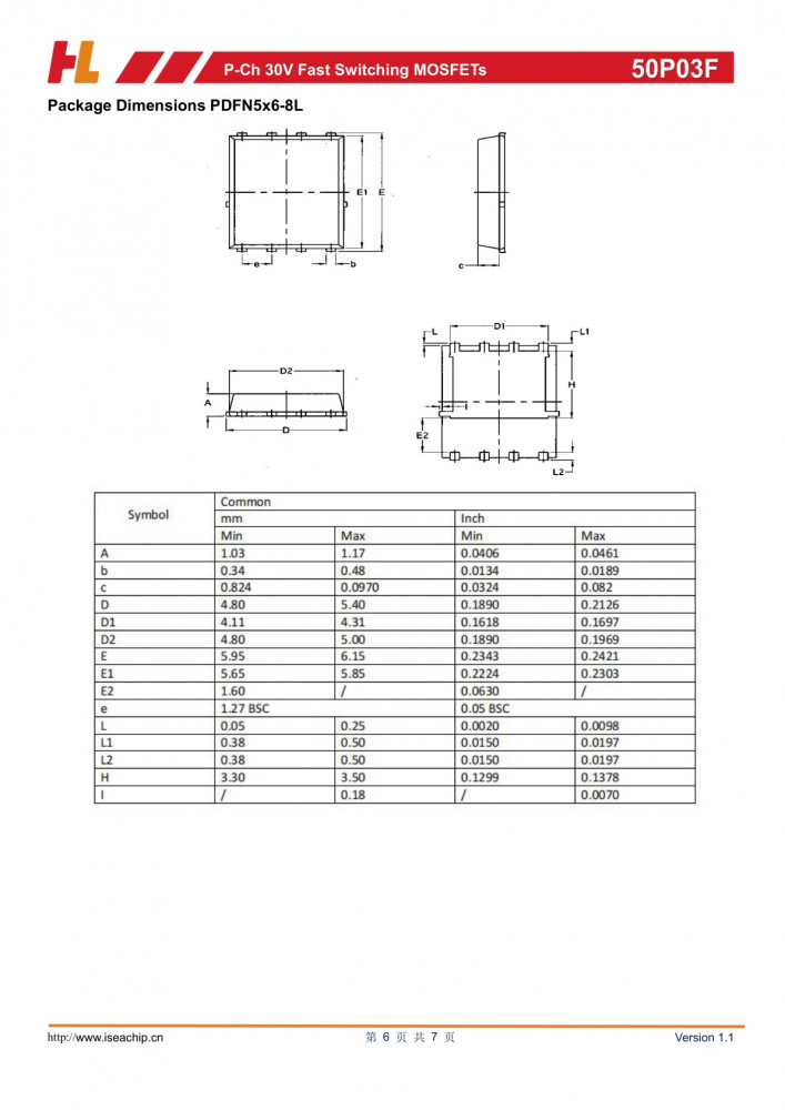 50P03F datasheet page 6