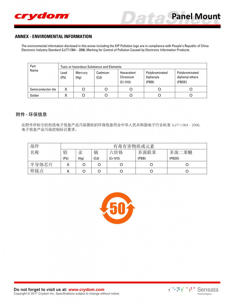 Sensata HS151DR documentation page 4
