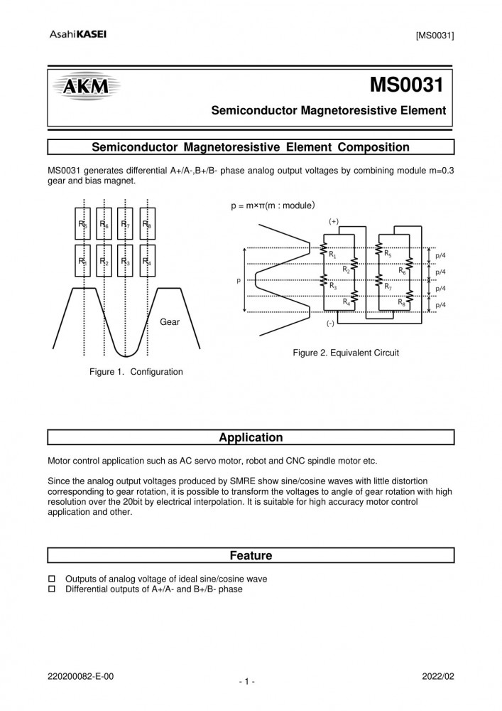 AKM MS0031 datasheet page 1