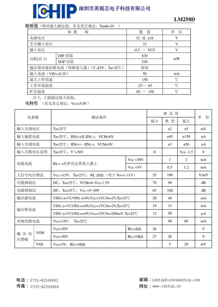 LM258D technical document page 2