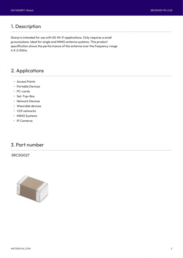 Sharpi SRC5G027 datasheet page 2