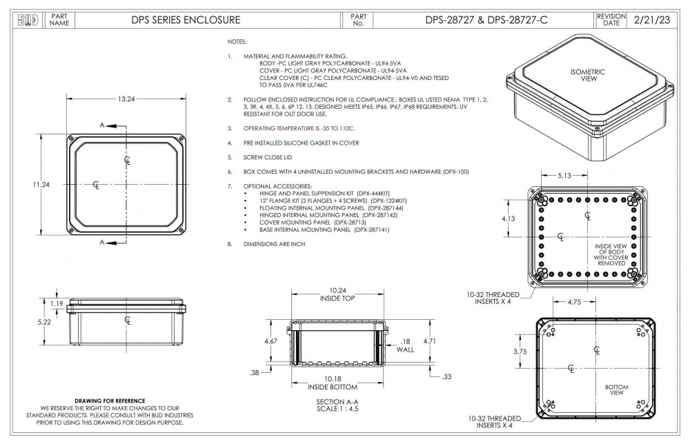 DPS-28727-C product drawing and technical documentation