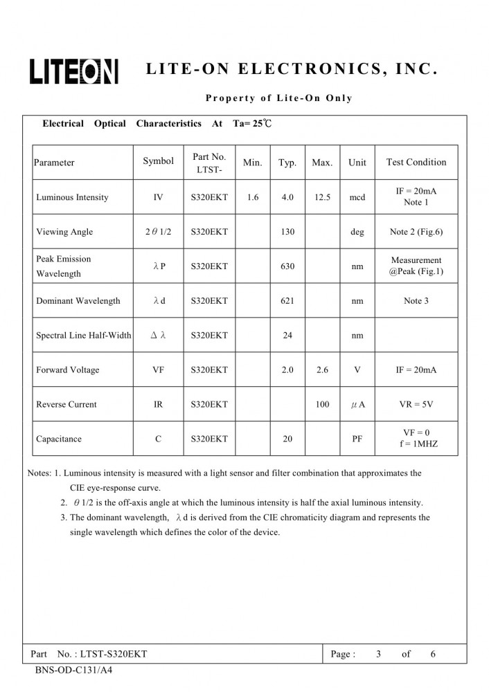 LTST-S320EKT datasheet page 3