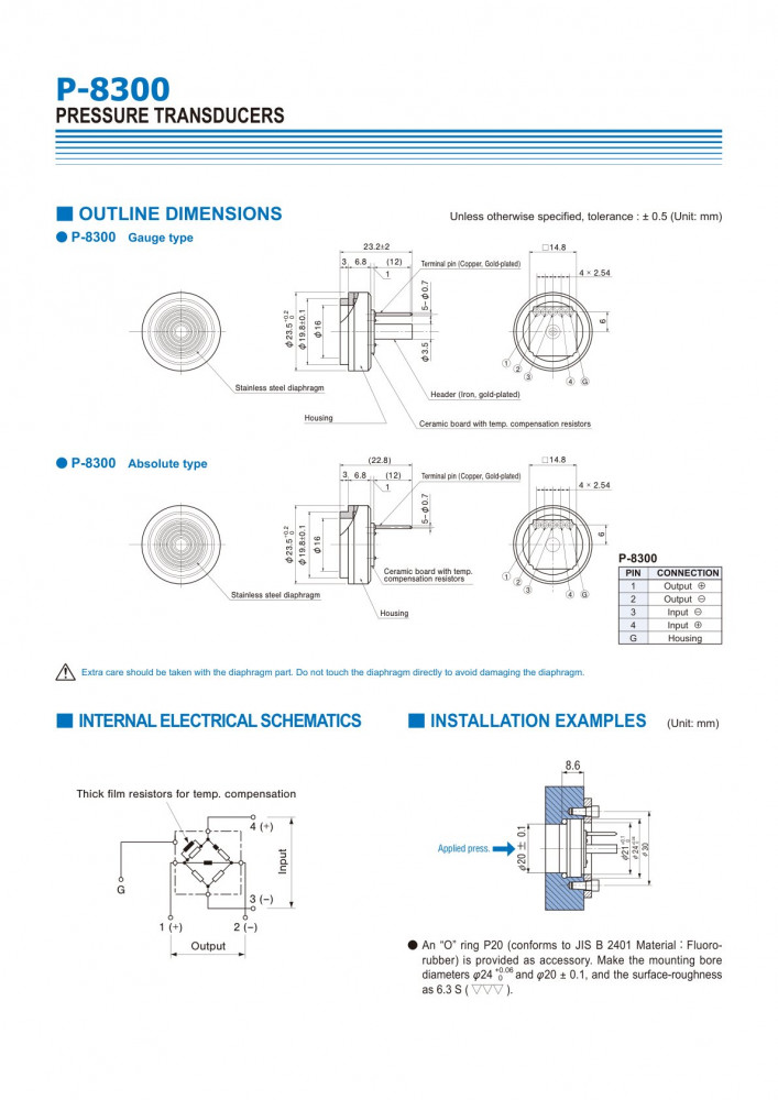 Nidec P-8300 technical document page 3