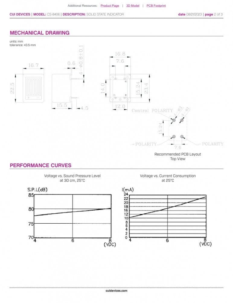 CS-8406 technical document page 2