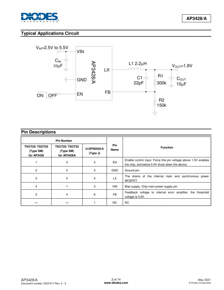 AP3428WT-7 datasheet page 2