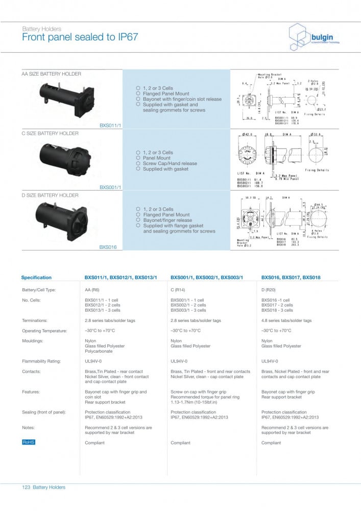 Bulgin battery holder documentation page 3