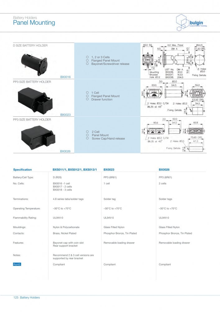 Bulgin battery holder documentation page 5