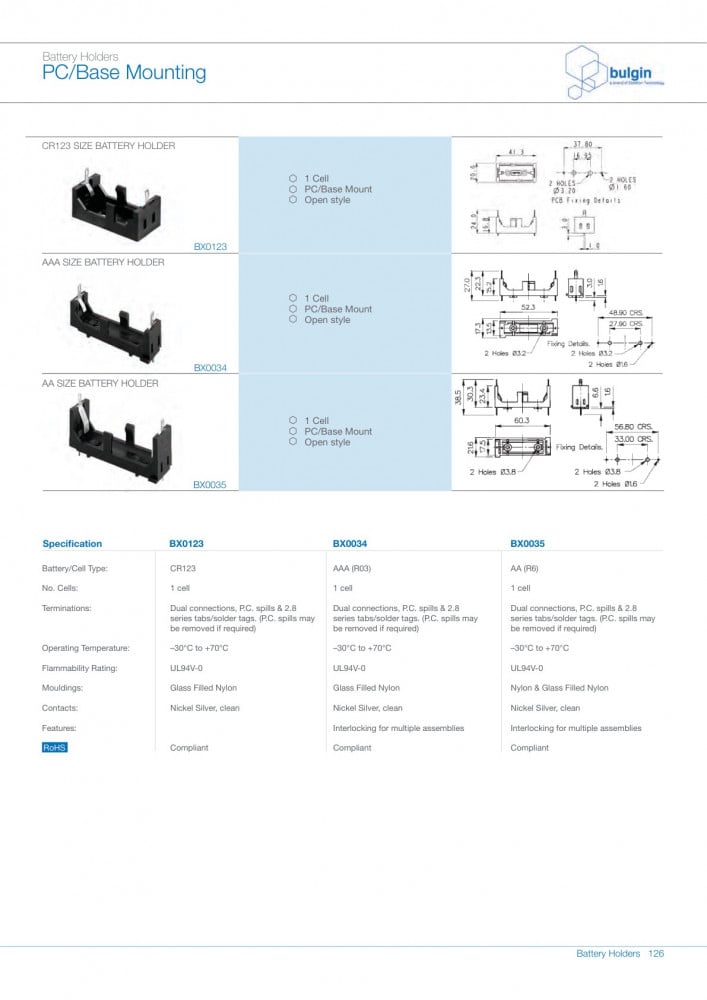 Bulgin battery holder documentation page 6