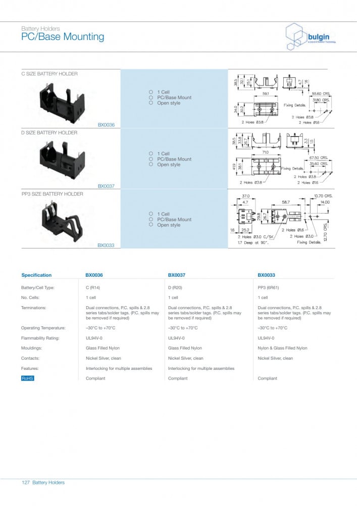 Bulgin battery holder documentation page 7
