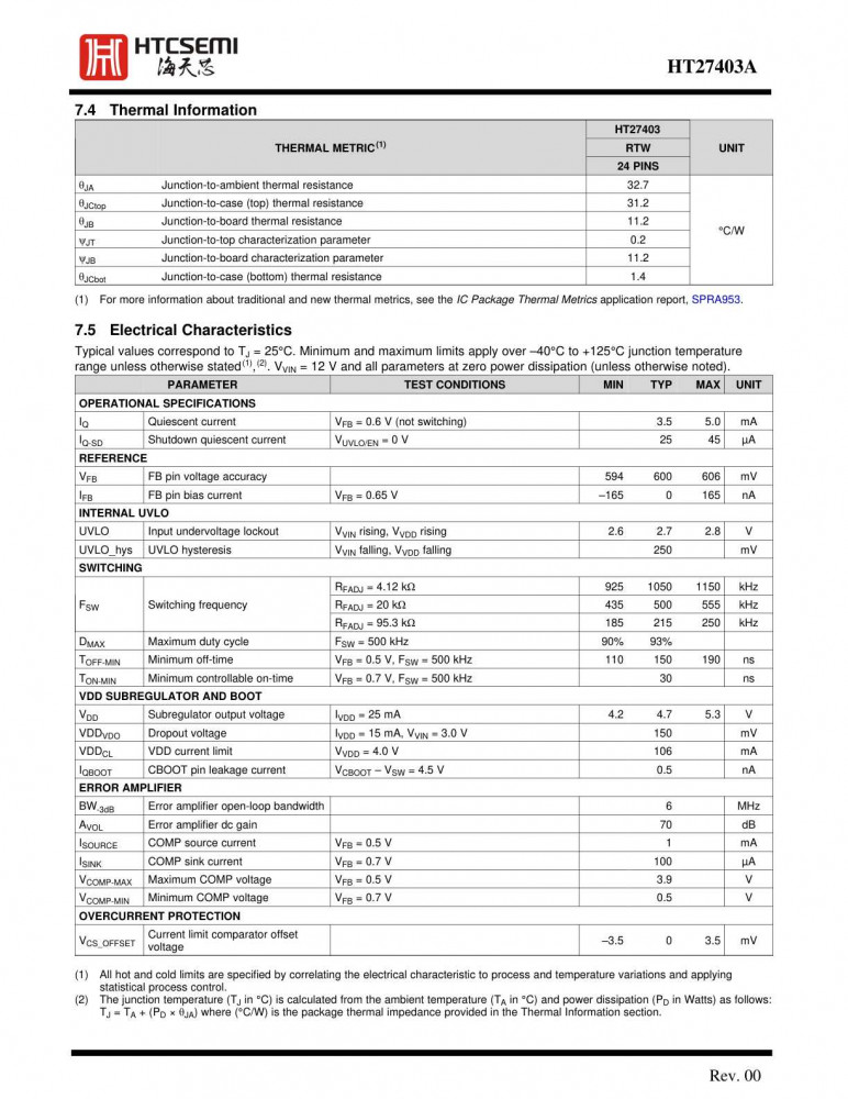 HT27403ARQZ datasheet page 5