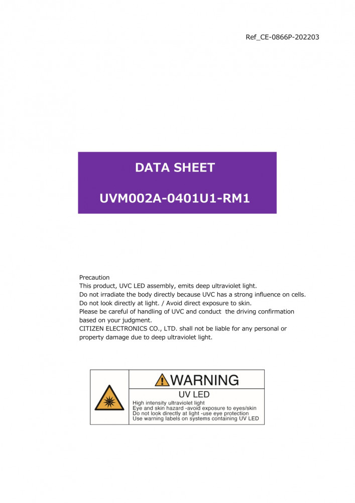 UVM002A-0401U1-RM1 datasheet page 1